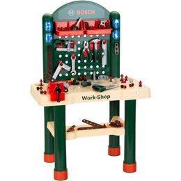 Spielwerkbank klein "Bosch, Work-Shop", bunt (gr&uuml;n, rot, beige), Rollenspielzeug, KinderB:68cm H:102cm T:39cm, Kunststoff, Spielwerkbank, Made in Germany, B:68cm H:102cm T:39cm
