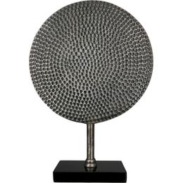 Wanddekoobjekt CASABLANCA BY GILDE "Skulptur Round", silber (silberfarben), B:30,5cm H:44,5cm T:10cm, Aluminium, Wanddekoobjekte, Wanddekoobjekt