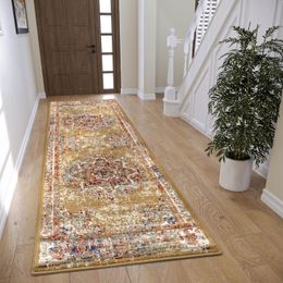 Teppich Hanse Home "Maderno", gold, B:80cm H:8mm L:240cm, Jute, Polyester, Polypropylen (PP), Teppiche, Teppich, L&auml;ufer, Orientalisch, Kurzflor, Wohnzimmer, Schlafzimmer, Esszimmer