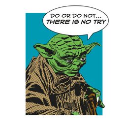Bild Komar "Star Wars Classic Comic Quote Yoda", bunt (farbe bild(er): bunt), B:40cm H:50cm, Holz, Papier, Bilder, Bild, Wandbild zur Dekoration im Kinderzimmer - ohne Rahmen