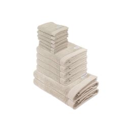 Handtuch Tom Tailor "Handtuch Color Bath 12er Pack" Gr. M, beige (sand), B:50cm, Obermaterial: 100% Baumwolle CO., Handt&uuml;cher, Handtuch