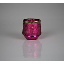 Windlicht AM Design "aus Glas", rosa (pink), B:10cm H:10cm, Glas, Kerzenhalter, Windlicht, 3er Set, BxH: 10x10 cm