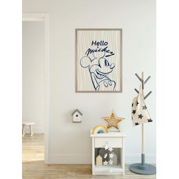Wandbild Komar "Disney Mickey Mouse Hello", blau (farbe bild(er): blau,grau), Disney, 1 Stk., Vlies, Bilder, Wandbild, 50 x 70 cm (Breite x H&ouml;he) - Kinderzimmer, Dekoration