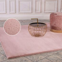 Hochflor-Teppich Carpet City "TOPIA 400", pink, B:120cm H:21mm L:170cm, Polyester, Teppiche, Hochflor-Teppich, Kunstfell-Teppich mit Kaninchenfell-Optik, Haptik, Schlafzimmer
