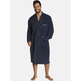 Hausanzug Babista "Bademantel ULISSE", Herren, Gr. L, blau (dunkelblau), Obermaterial: 100% Baumwolle CO., Homewear-Sets Hausanzug
