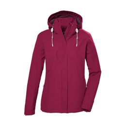 Outdoorjacke Killtec "KOS 61 WMN JCKT", Damen, Gr. 42, rot (weinrot), Oberstoff: 100% Polyester, Futter: 100% Polyester, Jacken Outdoorjacke, Funktionsjacke: wasser- und winddicht, atmungsaktiv, abnehmbare Kapuze