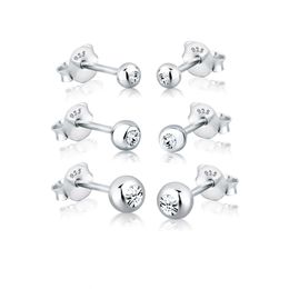 Ohrstecker-Set Elli "Ohrringe Set Wei&szlig; 925 Sterling Silber, mit Kristallen von Swarovski", wei&szlig;, Ohrringe, Damen, Silber 925 (Sterlingsilber), Ohrstecker-Set