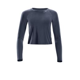 Langarmshirt WINSHAPE "AET119LS", Damen, Gr. XXL, grau (anthrazit), 85% Polyester, 15% Elasthan, Rundhals, Shirts Langarmshirt, Cropped Functional Light and Soft
