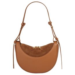 Umh&auml;ngetasche Samantha Look, Damen, Gr. B/H/T: 27cm x 21cm x 8cm onesize, braun (cognac), Leder, clean, Taschen Umh&auml;ngetasche, echt Leder, Made in Italy
