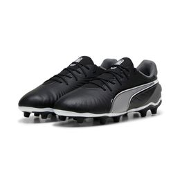 Fu&szlig;ballschuh Puma "KING MATCH FG/AG JR", Kinder, Gr. 37,5, schwarz (Puma schwarz, Puma wei&szlig;, cool schwarz gray), Synthetik, Schuhe Fu&szlig;ballschuh, f&uuml;r Rasenpl&auml;tze