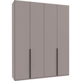 Kleiderschrank wimex "Mugano,in 5 Breiten,2 H&ouml;hen,2 Tiefen, viele Farben, Made in Germany", saharagrau, griffe schwarz, B:180cm H:236cm T:58cm, Holzwerkstoff, Schr&auml;nke, Kleiderschrank, mit langen Griffen aus Metall, mit oder ohne Spiegel