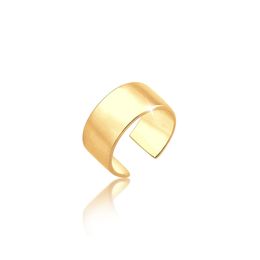 Ohrklemme Elli "Ohrringe Basic Single Earcuff Trend Breit 925 Silber" Gr. 8, gold, Ohrringe, Damen, ohne Stein, Silber 925 (Sterlingsilber), Ohrklemme