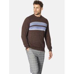 Rundhalspullover Babista "Pullover MONTIPASSO", Herren, Gr. XL, braun (braun gestreift), Obermaterial: 50% Wolle mw. 50% Polyamid ECONYL PA ECONYL., Pullover Rundhalspullover