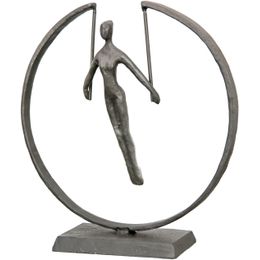 Dekofigur CASABLANCA BY GILDE "Skulptur Gymnast", braun (braun, bronzefarben), B:20cm H:21cm T:6cm, Dekofiguren, Dekofigur