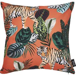 Dekokissen done. "Panama Print Tiger", bunt (bunt, bedruckt), B:65cm L:65cm, Baumwolle, Dekokissen_Sitzkissen_Kissenh&uuml;llen, Dekokissen, Beidseitig bedruckte Kissenh&uuml;le ohne F&uuml;llung, 1 St&uuml;ck