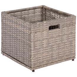 Kissenbox Merxx "Unterschiebbox klein", grau (grau, beige), B:47cm H:40cm T:49cm, Kunststoff, Stahl, Aufbewahrungsboxen, Kissenbox, Stahl/Kunststoff