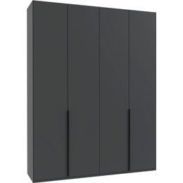 Kleiderschrank wimex "Mugano,in 5 Breiten,2 H&ouml;hen,2 Tiefen, viele Farben, Made in Germany", schwarz (grafit, griffe schwarz), B:180cm H:236cm T:58cm, Holzwerkstoff, Schr&auml;nke, Kleiderschrank, mit langen Griffen aus Metall, mit oder ohne Spiegel