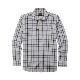 Langarmhemd OLYMP "OLYMP Hemd Casual", Herren, Gr. XL, N-Gr, wei&szlig;, Web, Obermaterial: 58% Baumwolle, 42% Lyocell, regular fit, Manschette, Hemden Langarmhemd