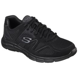 Sneaker Skechers "VERSE-FLASH POINT", Herren, Gr. 39, schwarz, Leder, Textil, Schuhe Sneaker, Freizeitschuh, Halbschuh, Schn&uuml;rschuh mit Memory Foam-Ausstattung, Topseller