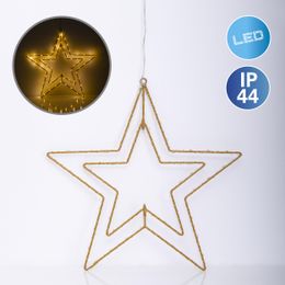 N&auml;ve N&Auml;VE Dekolicht "Stern", gold (goldfarben), 1, &Oslash; 40cm, 1 Stk., Leuchten, golden mit Aufh&auml;ngung &Atilde;&tilde; 40cm Licht warmwei&szlig; 70 LED IP44, Dekolicht