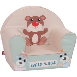 Sessel KNORRTOYS "Babies and the bear", beige, Sessel, Kinder, Baumwolle, B/H/T: 51cm x 42cm x 34cm, Sessel, f&uuml;r Kinder; Made in Europe, B:51cm H:42cm T:34cm