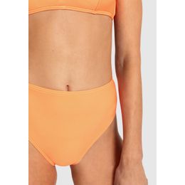 Bikini-Hose LSCN BY LASCANA "Gina", Damen, Gr. 42, N-Gr, orange (neonorange), Recycling-Polyamid, unifarben, Badehosen Bikini-Hose, mit hohem Beinausschnitt
