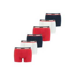 Levi's Boxershorts LEVI'S "Boxershort MEN SPRTSWR LOGO BOXER BRIEF 3P 6er Pack", Herren, Gr. M, bunt (wei&szlig;, blau, rot), Obermaterial: 95% Baumwolle CO. 5% Elasthan EL., Unterhosen Boxershorts