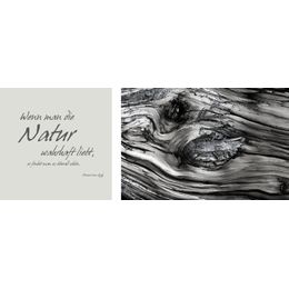 Leinwandbild queence "Natur", grau (farbe bild(er): grau), B:100cm H:40cm T:2cm, Canvas, Holzrahmen, Bilder, Leinwandbild, Premium-Leinwandstoff, Handarbeit aus Deutschland, Zitat, 2er Set