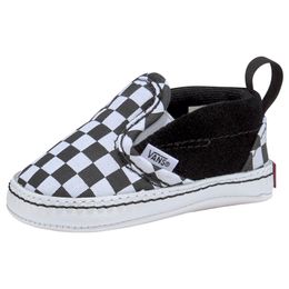Lauflernschuh Vans "IN Slip-On V Crib", M&auml;dchen, Gr. 18, schwarz-wei&szlig; (schwarz, wei&szlig;), Leder, Textil, Schuhe Lauflernschuh, f&uuml;r Babys