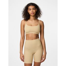 Bralette Pieces "PCNAMEE BRA NOOS", Damen, Gr. XS (34), N-Gr, beige (natur), Jersey, Obermaterial: 75% Polyamid, 25% Elasthan, unifarben, BHs Bralette