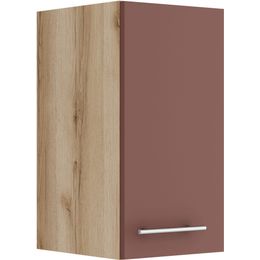 H&auml;ngeschrank Optifit "Bella", rot (rostrot, wildeiche), B:30cm H:57,6cm T:34,6cm, Holzwerkstoff, Schr&auml;nke, H&auml;ngeschrank, Breite 30 cm, 1 T&uuml;r, 1 Einlegeboden
