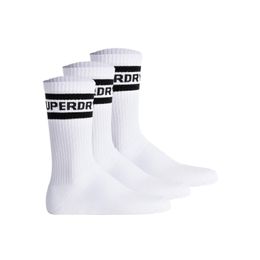 Kurzsocken Superdry "Socken COOLMAX SPORT CREW SOCK 3PK 3er Pack", Damen, Gr. 36-38, wei&szlig;, Obermaterial: 79% Polyester PES. 20% Polyamid PA. 1% Elasthan EL., Socken Kurzsocken