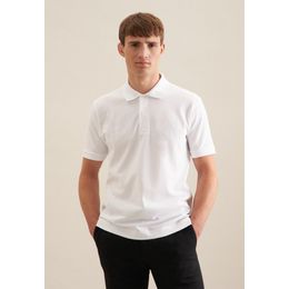 Poloshirt Seidensticker, Herren, Gr. L, wei&szlig;, 100% Baumwolle, unifarben, regular fit, Shirts Poloshirt, Polo Uni