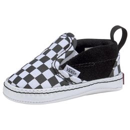 Lauflernschuh Vans "IN Slip-On V Crib", M&auml;dchen, Gr. 19, schwarz-wei&szlig; (schwarz, wei&szlig;), Leder, Textil, Schuhe Lauflernschuh, f&uuml;r Babys