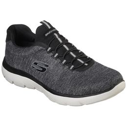 Slip-On Sneaker Skechers "SUMMITS", Herren, Gr. 41, schwarz-wei&szlig; (schwarz, wei&szlig;), Textil, Schuhe Slip-On Sneaker, Slipper, Freizeitschuh in komfortabler Schuhweite, Topseller