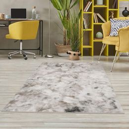Hochflor-Teppich Carpet City "TOLEDO500", beige, B:80cm H:27mm L:150cm, Polyester, Teppiche, Hochflor-Teppich, besonders weich, 3D-Effekt, Uni-Farben