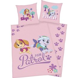 Kinderbettw&auml;sche PAW PATROL "Skye und Everest", rosa, B/L: 135cm x 200cm, 1 Stk., 1 Stk., Linon, B/L: 80cm x 80cm, Linon, Obermaterial: 100% Baumwolle, Bettw&auml;sche, Kinderbettw&auml;sche, mit tollem PAW PATROL Motiv