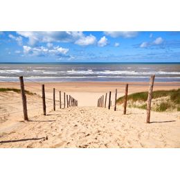 Fototapete papermoon "D&Uuml;NEN-NATUR LANDSCHAFT STRAND MEER SEE K&Uuml;STE OZEAN XXL", bunt, B:3,5m L:2,6m, Vlies, Tapeten, Fototapete