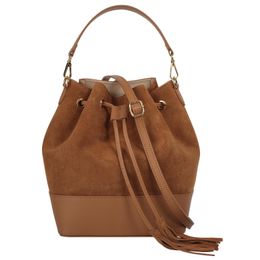 Umh&auml;ngetasche Samantha Look, Damen, Gr. B/H/T: 21cm x 28cm x 15cm onesize, braun (cognac), Leder, Taschen Umh&auml;ngetasche, echt Leder, Made in Italy