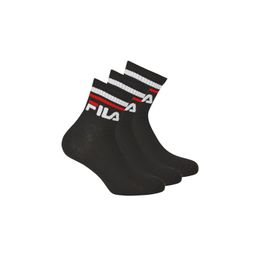 Kurzsocken Fila "Socken 3er Pack", Damen, Gr. 43-46, schwarz, Obermaterial: 80% Baumwolle CO. 18% Polyester PES. 2% Elasthan EL., Socken Kurzsocken