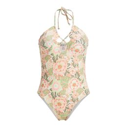 Badeanzug Roxy "Canarias", Damen, Gr. M, gr&uuml;n (oil gr&uuml;n wild flower swim), Obermaterial: 93% Nylon, 7% Elasthan;, Badeanz&uuml;ge Badeanzug