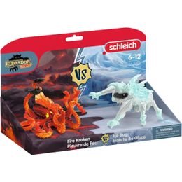 Spielfigur Schleich "ELDRADOR CREATURES, Eisk&auml;fer vs. Feuerkrake (70826)", bunt, Spielfiguren, Kinder, Kunststoff, Spielfigur
