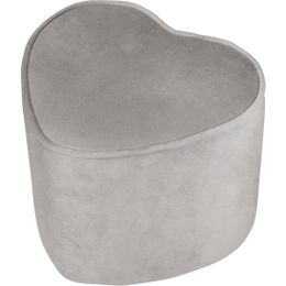 Kinderhocker Roba "Lil Sofa", grau (silbergrau), Hocker, Kinder, B/H/T: 30cm x 24cm x 27cm, Samt, Kinderhocker, in Herzform, B:30cm H:24cm T:27cm