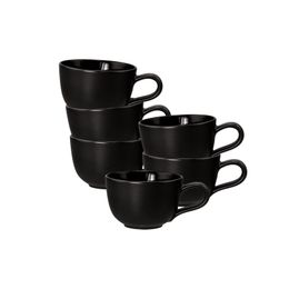 Espressotasse Seltmann Weiden "Espressotassen Liberty Velvet Black 100 ml 6er Set schwarz", schwarz, 6 tlg., Porzellan, Trinkgef&auml;&szlig;e, Espressotasse