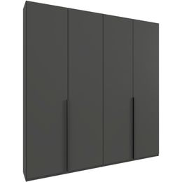 Kleiderschrank wimex "Mugano,in 5 Breiten,2 H&ouml;hen,2 Tiefen, viele Farben, Made in Germany", schwarz (grafit, griffe schwarz), B:180cm H:208cm T:40cm, Holzwerkstoff, Schr&auml;nke, Kleiderschrank, mit langen Griffen aus Metall, mit oder ohne Spiegel