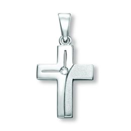 Kettenanh&auml;nger ONE ELEMENT "Zirkonia Kreuz Anh&auml;nger aus 925 Silber", silber, Schmuckanh&auml;nger, Damen, Silber 925 (Sterlingsilber), Kettenanh&auml;nger