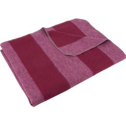 Wohndecke SETEX "Kuscheldecke", lila (bordeaux, rosa), B:150cm L:200cm, Baumwolle, Polyester, Wohndecken, Wohndecke, mit Streifen, Kuscheldecke