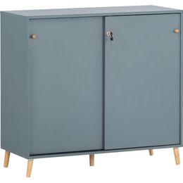 Aktenschrank Schildmeyer "Serie 500", blau (fjord), B:100cm H:92,6cm T:41cm, FSC-zertifizierter Holzwerkstoff, Schr&auml;nke, Aktenschrank, Breite 100 cm, abschlie&szlig;bar
