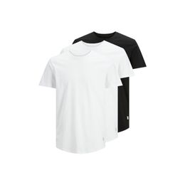 Jack & Jones T-Shirt JACK & JONES "T-Shirt JJENOA TEE 3PK 3er Pack", Herren, Gr. L, wei&szlig; (wei&szlig;, schwarz), Obermaterial: 100% Baumwolle CO(Bio)., Shirts T-Shirt
