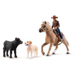 Spielfigur Schleich "FARM WORLD, Westernreiten (42578)", bunt, Spielfiguren, Kinder, Kunststoff, Spielfigur